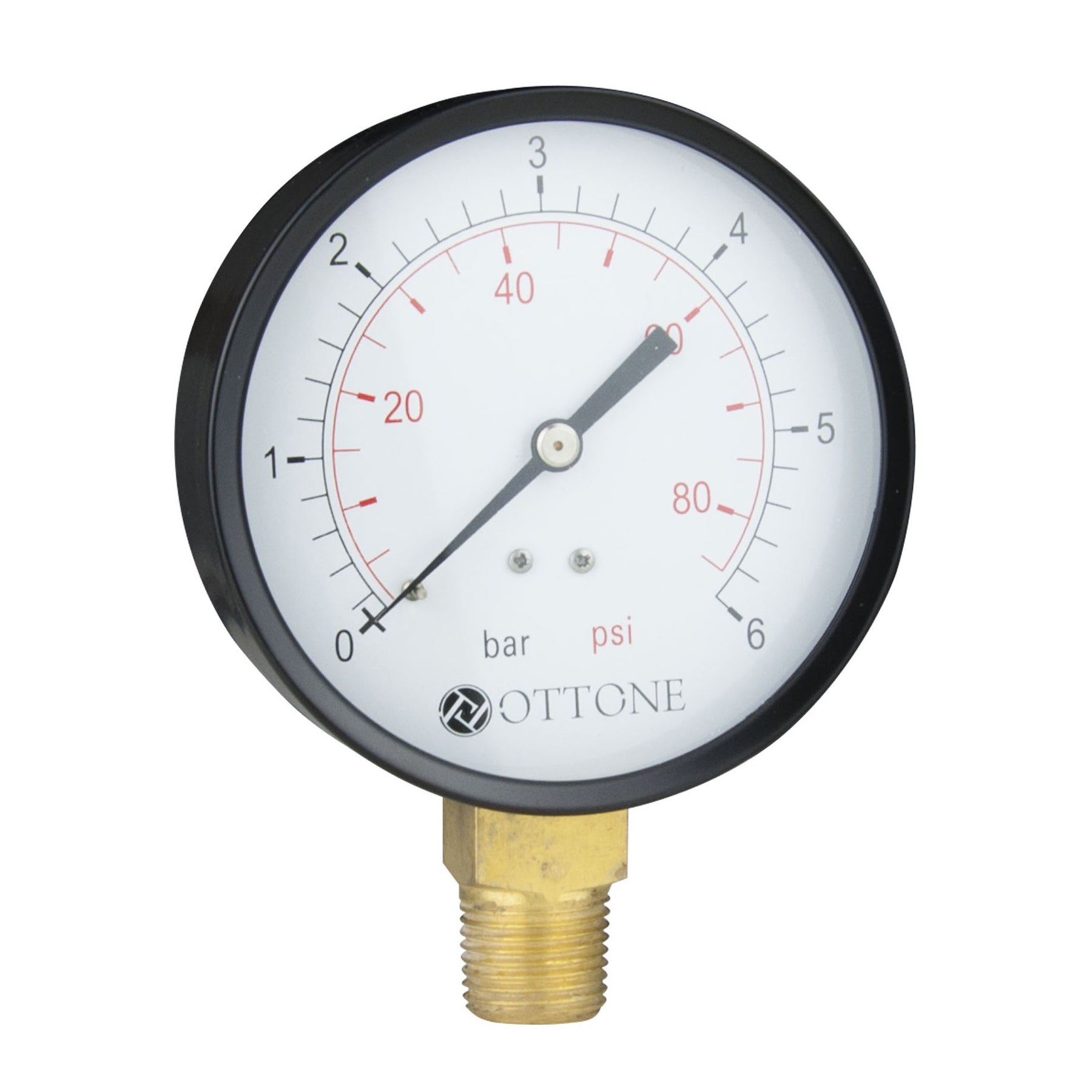 6 Bar Pressure Gauge Air Oil Water 100mm Dial 1/2 Inch Side Entry ...