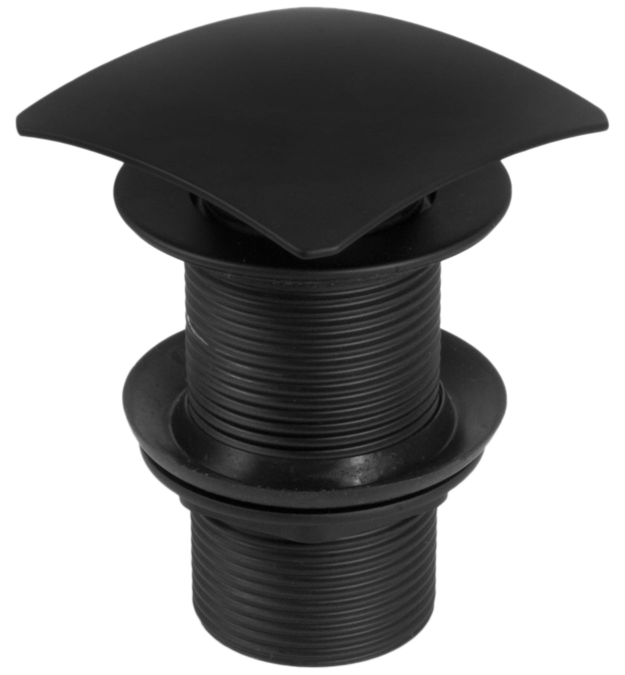 Click-Clack Unslotted Square Push Button Waste Plug Sink Basin Black ...